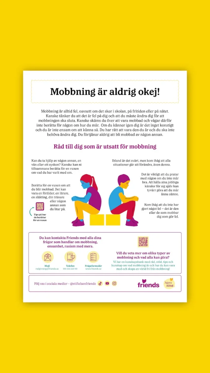 Om du är mobbad – affisch till barn (för egen utskrift)